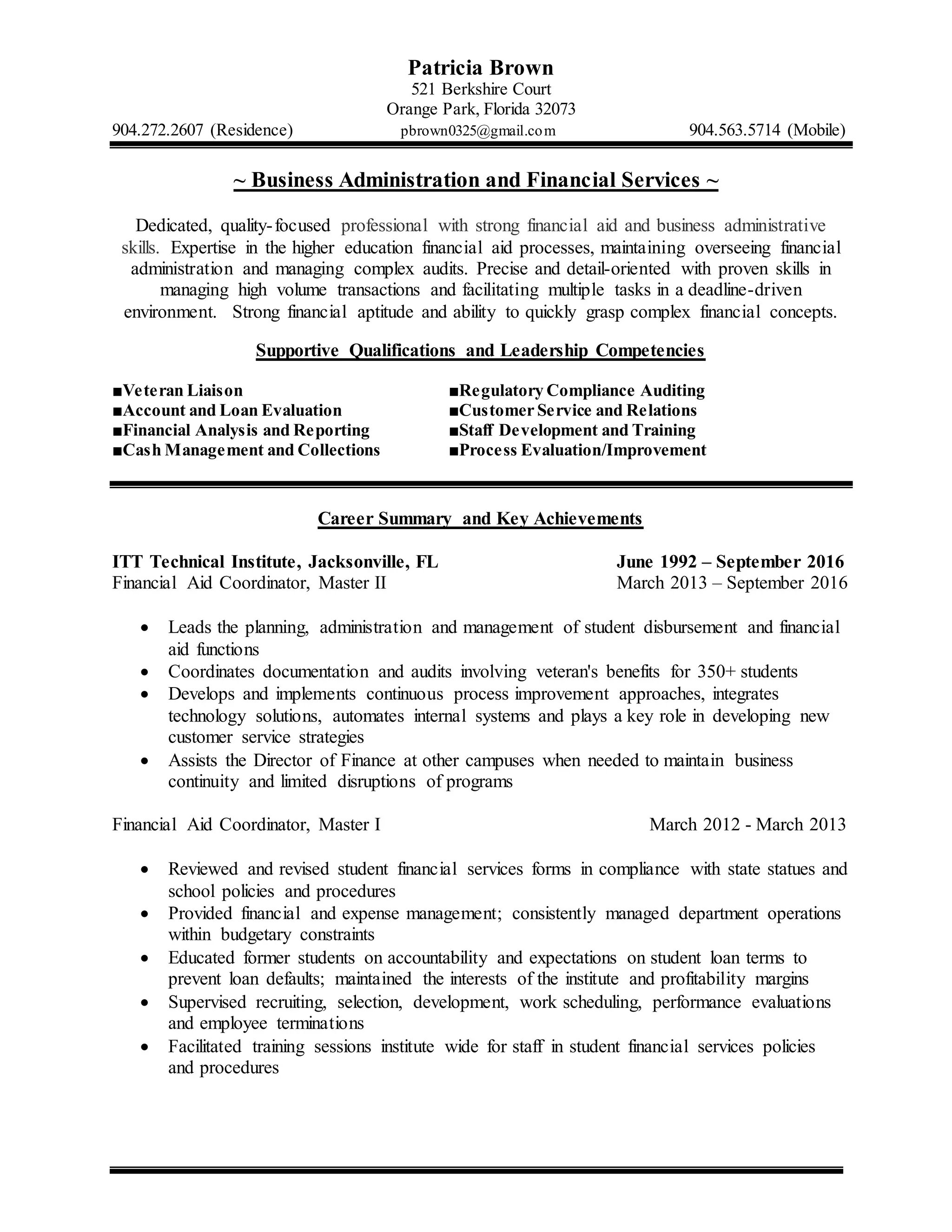 Brown, Patty, Resume | PDF