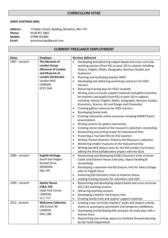 Jenny_Hastings_CV_2017 | PDF
