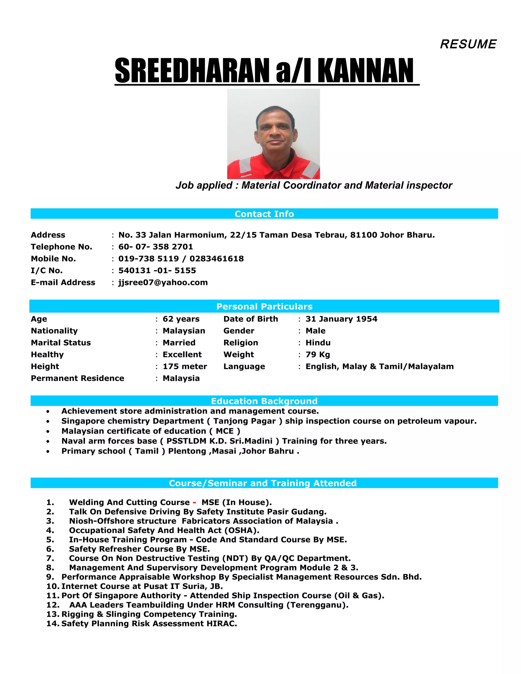 sree cv.doc REV -03 | DOC