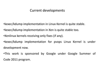 kexec / kdump implementation in Linux Kernel and Xen hypervisor | PDF