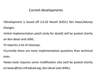 kexec / kdump implementation in Linux Kernel and Xen hypervisor | PDF