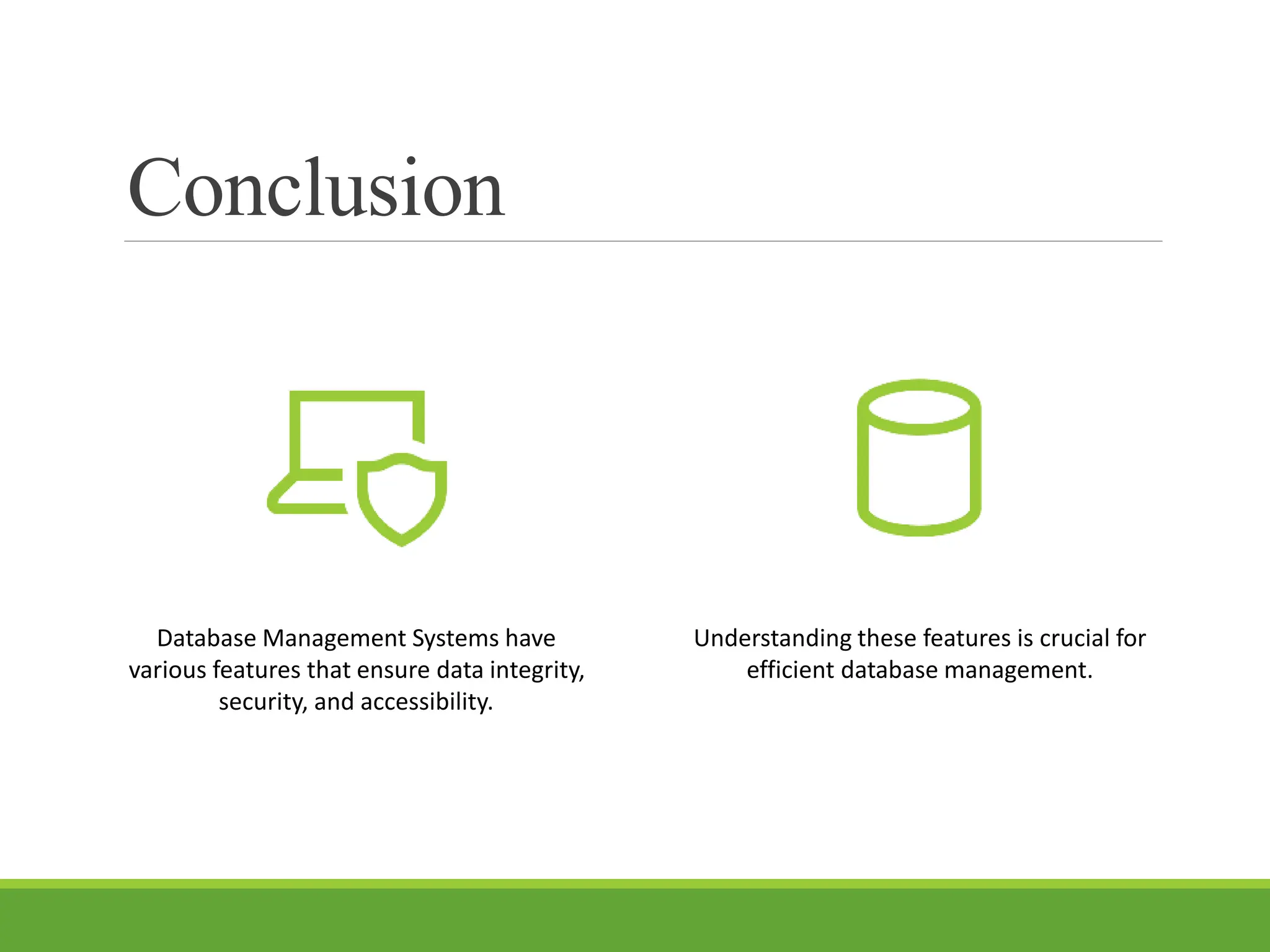 Features Of Database Management Systems Pptx