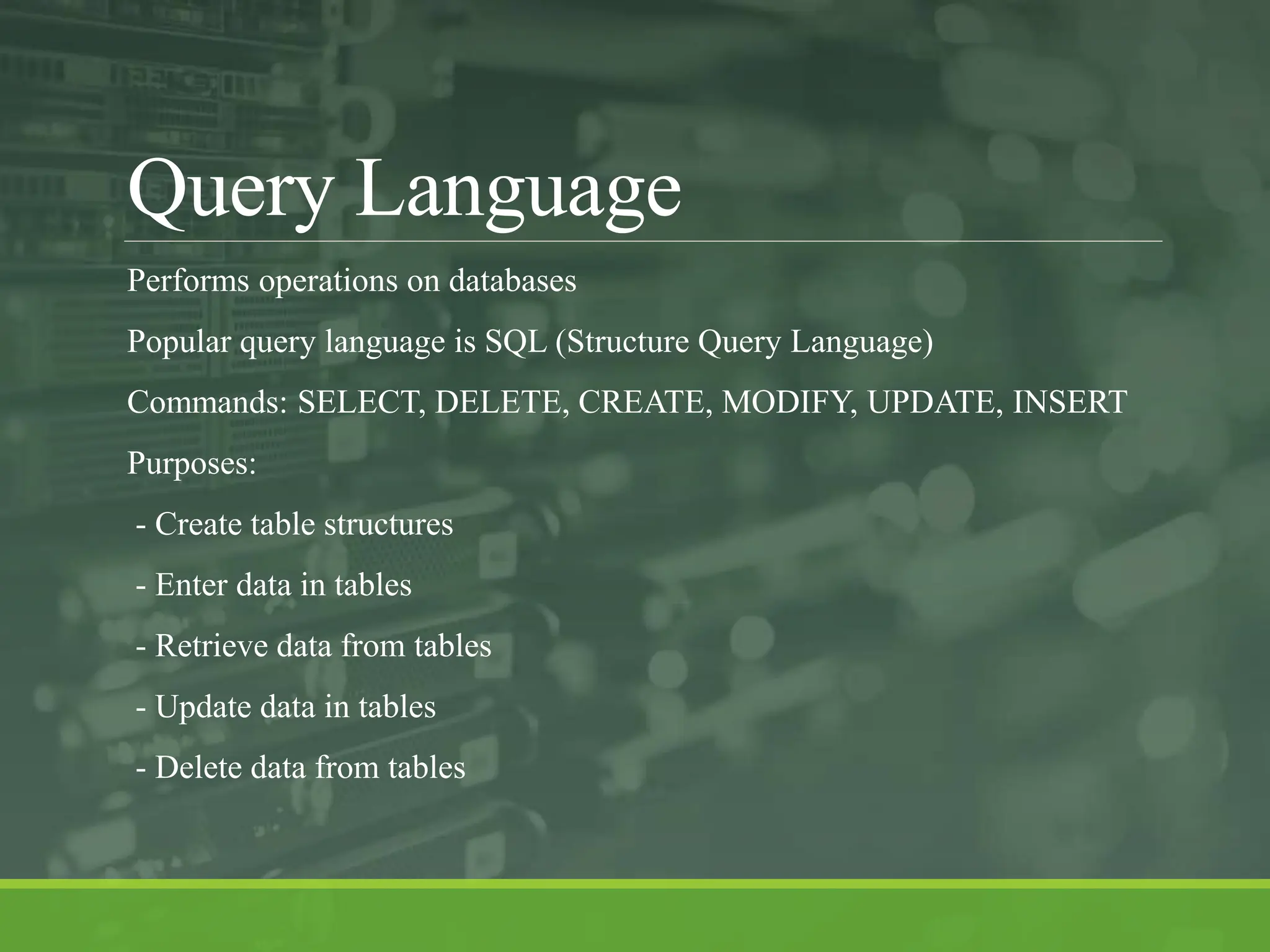 Features Of Database Management Systemspptx Databases Computer Software And Applications