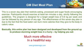 7 Days Gm Diet Meal Plan | PPT