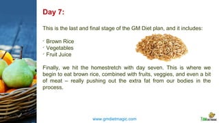 7 Days Gm Diet Meal Plan | PPT