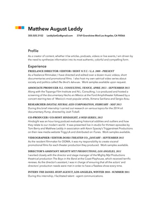 Matthew August Leddy CV | PDF