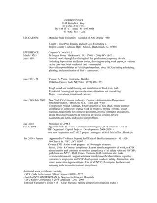 VINCI RESUME' waterfield | DOC