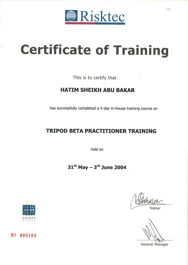 tripod beta risktec 310504 | PDF