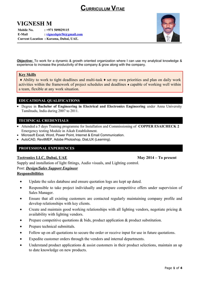 CV Vignesh M | PDF
