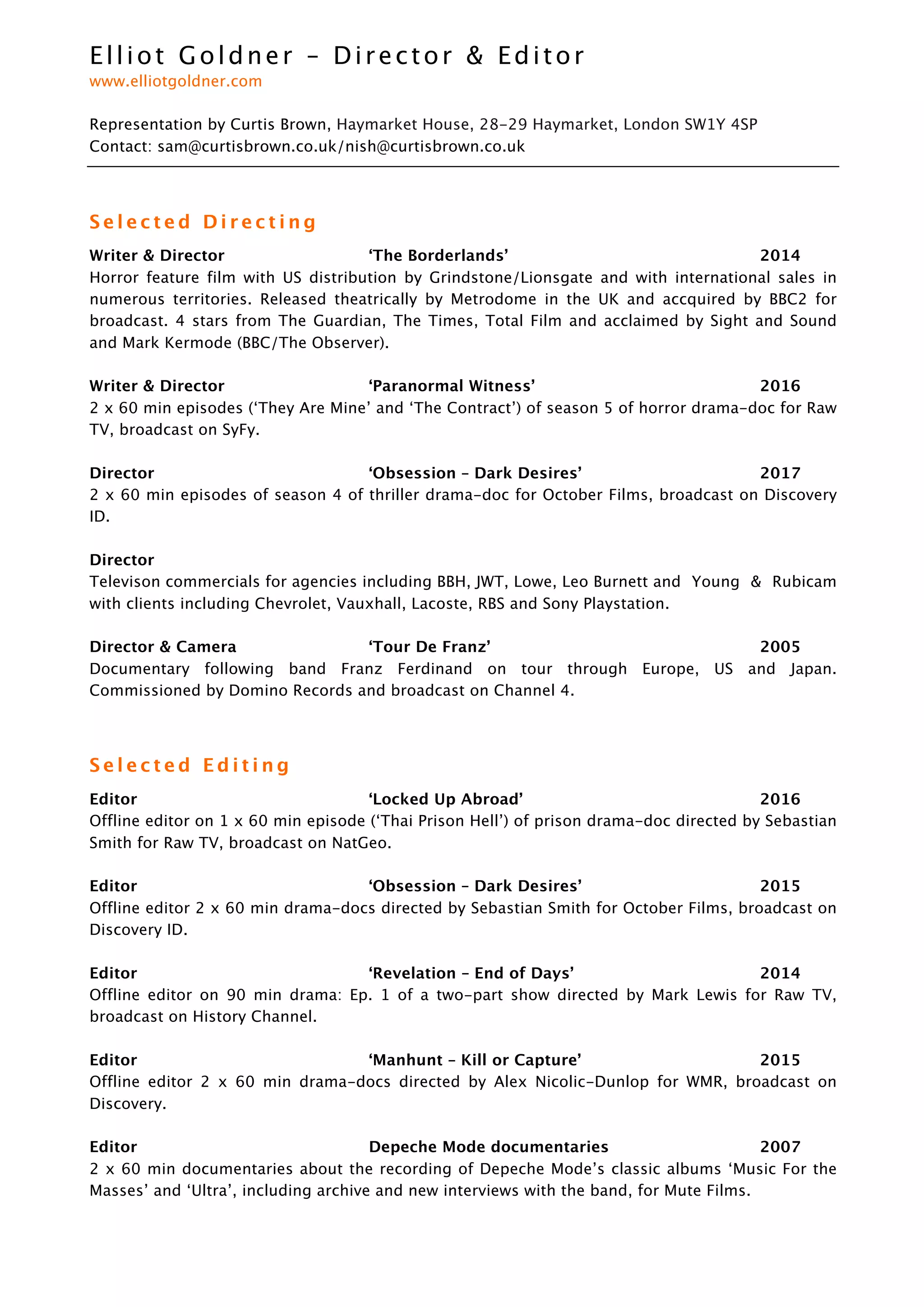 Elliot Goldner CV 17 | PDF