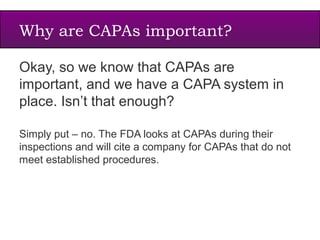 CAPA Pitfalls and Keys | PPT