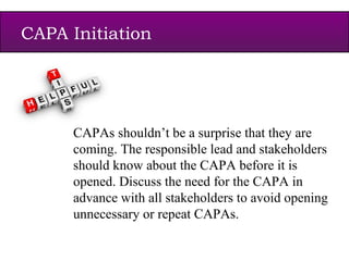 CAPA Pitfalls and Keys | PPT