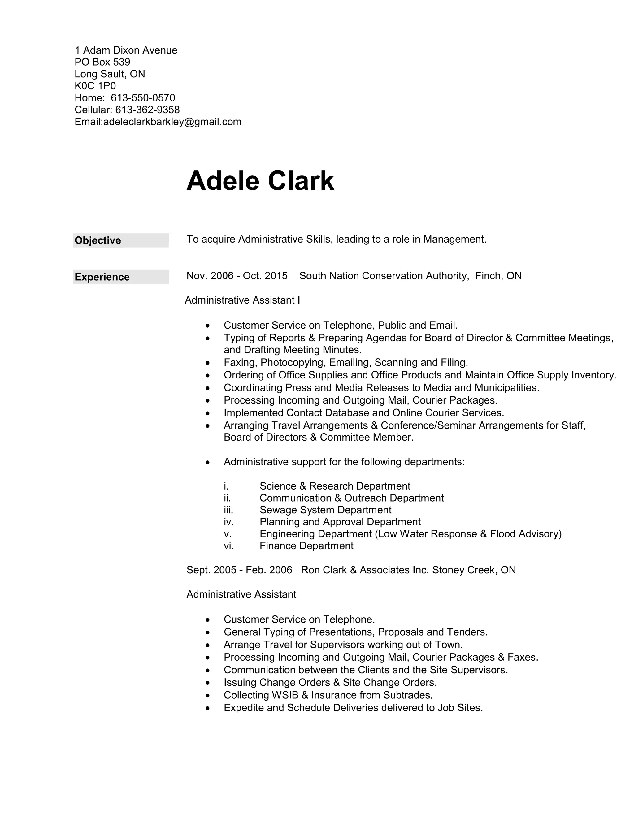 Adele Clark CV 2016 | PDF