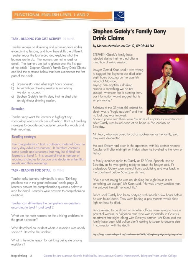 Binge Drinking Lesson | PDF | Alcoholic Beverages | Food & Drink