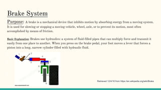 Brake System Presentation | PPTX