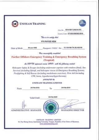 Opito Certificate | PDF