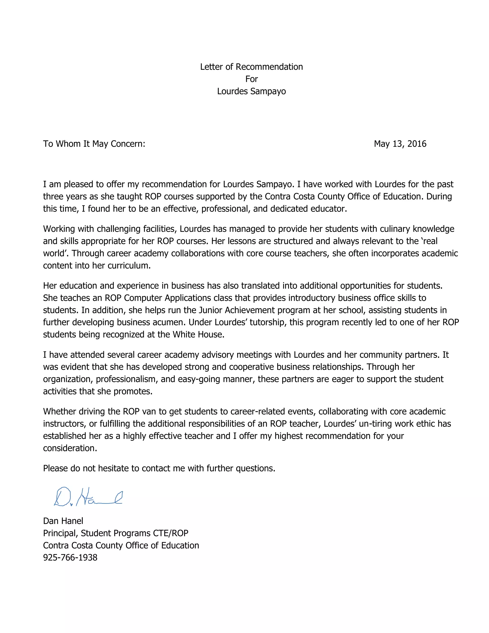 Letter of Rec - Sampayo | PDF | Professional School | Postgraduate ...