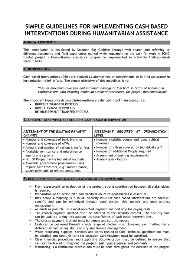 Final Draft- cash for work | DOCX