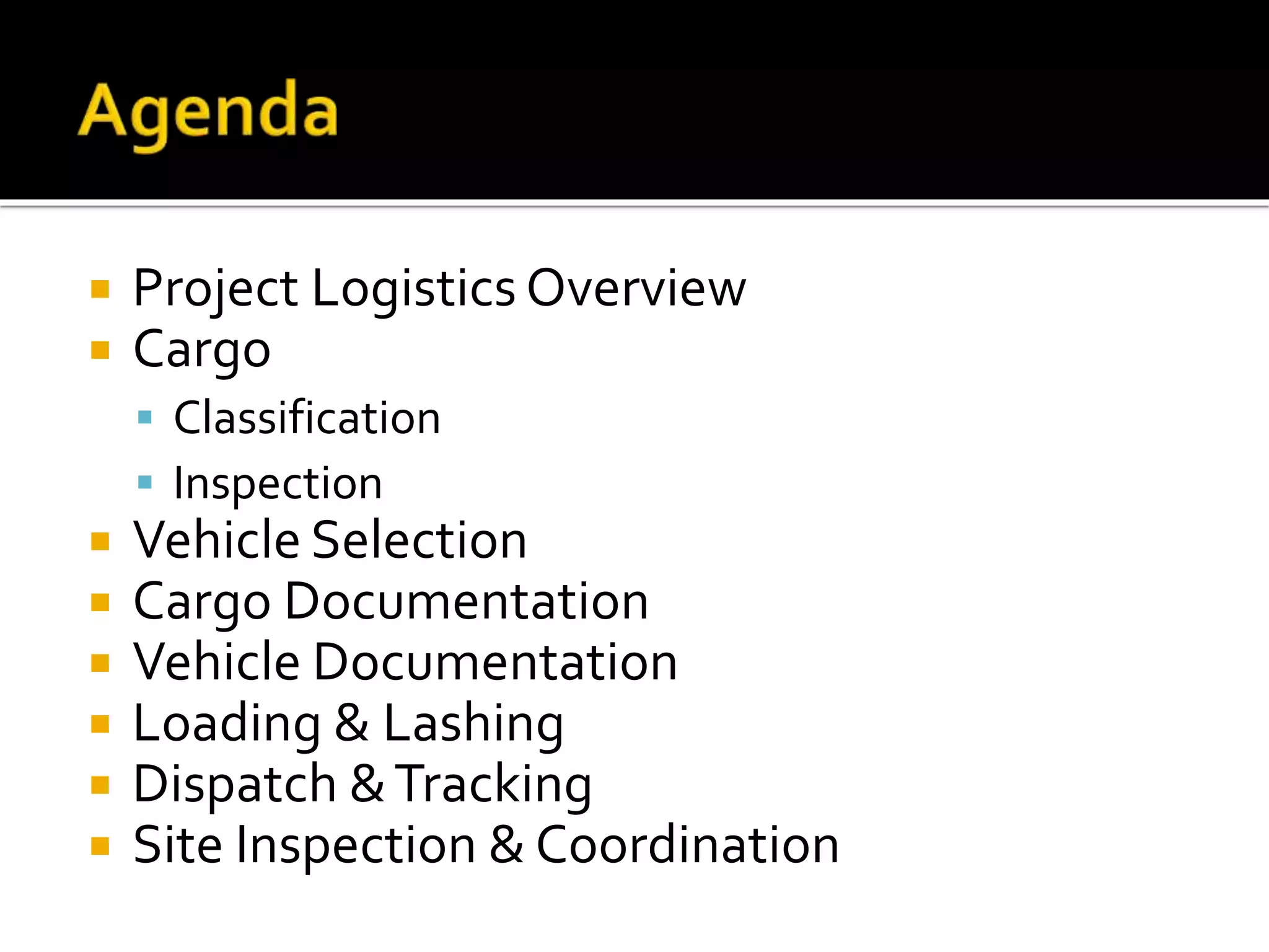 Basics of Project Cargo Operations | PPTX