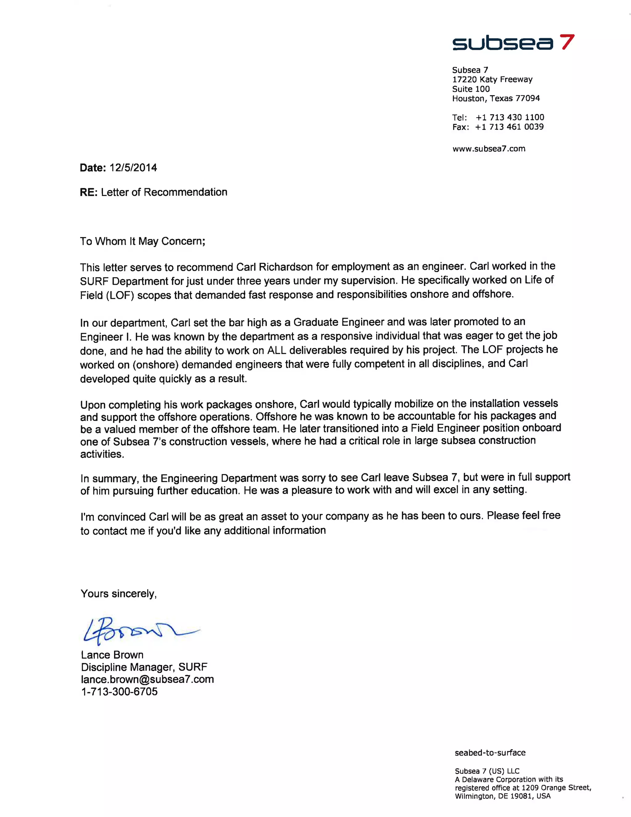 Letter of Recommendation | PDF