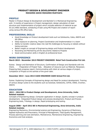 ProductDesignDevelpment-CV | PDF