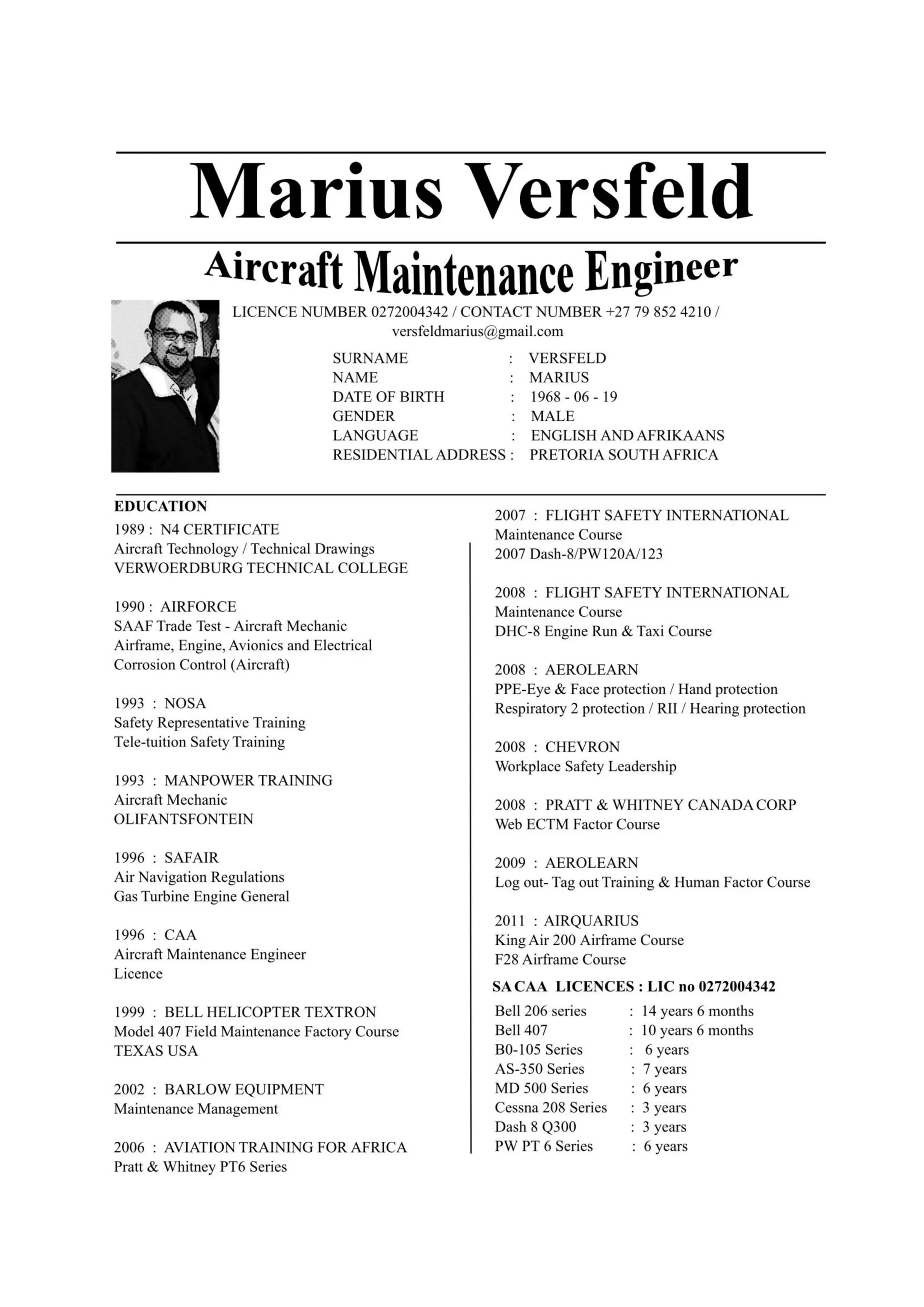 19Marius Versfeld cv | PDF