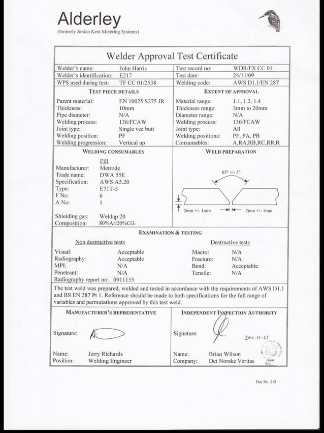Welding Certificate 3 | PDF