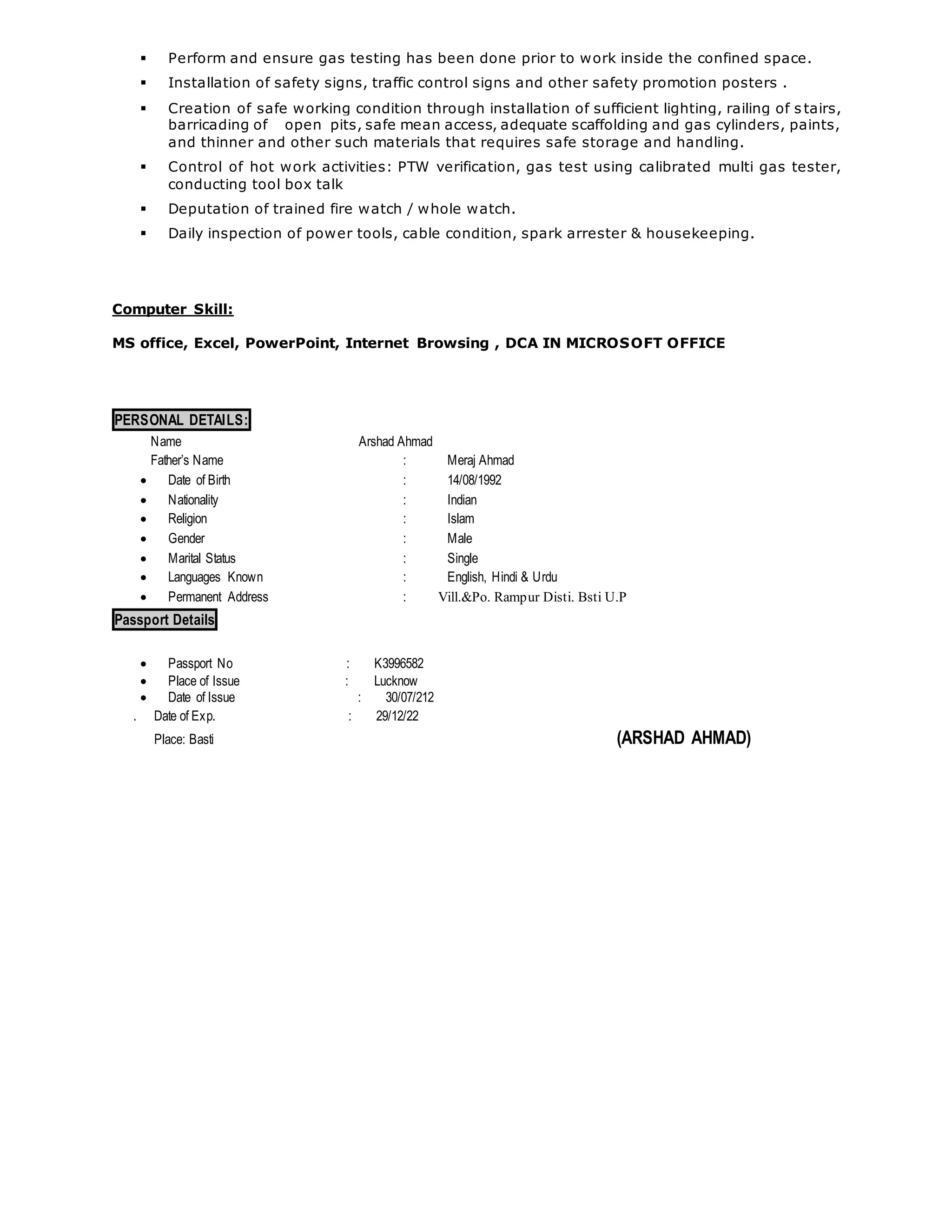 arshad resume 1-1 | PDF