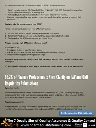 The 7 Deadly Sins of Quality Assurance and Quality Control - Pharma IQ ...
