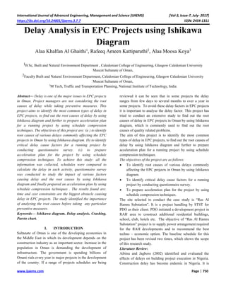 Delay Analysis in EPC Projects using Ishikawa Diagram | PDF