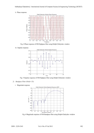 Design and realization of fir filter using chebyshev window | PDF