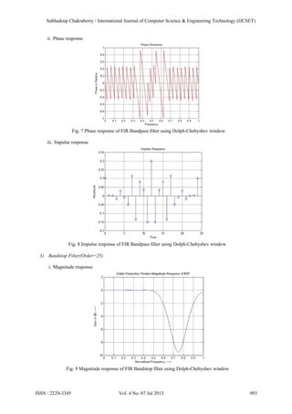 Design and realization of fir filter using chebyshev window | PDF