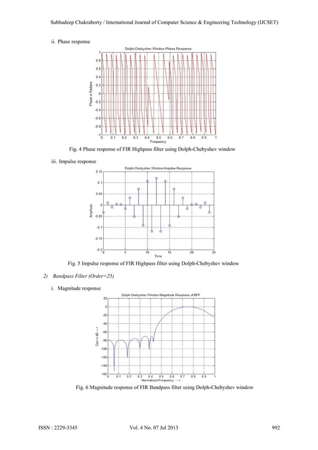 Design And Realization Of Fir Filter Using Chebyshev Window