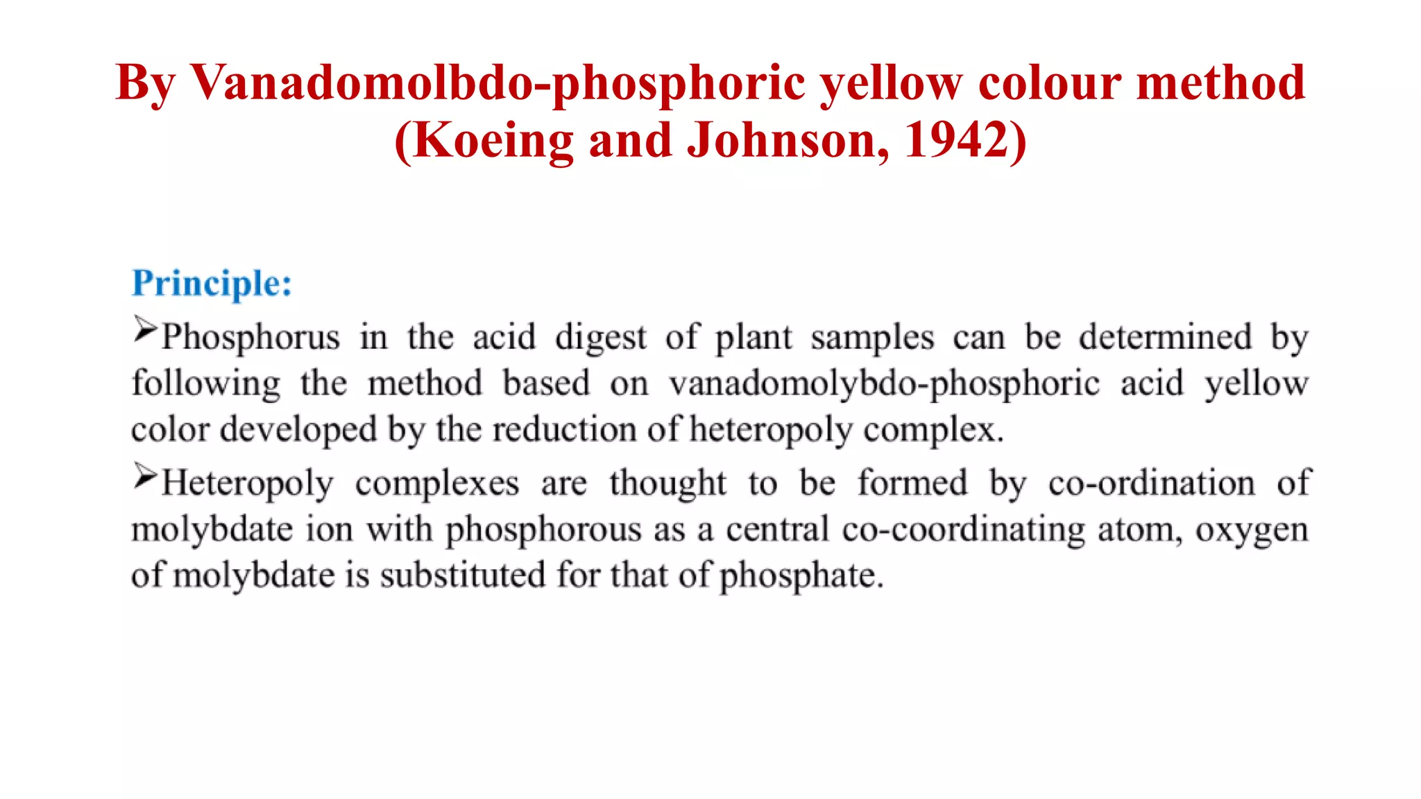 Determination of total phosphorus in plant materials | PDF