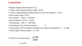 Determination of total phosphorus in plant materials | PDF