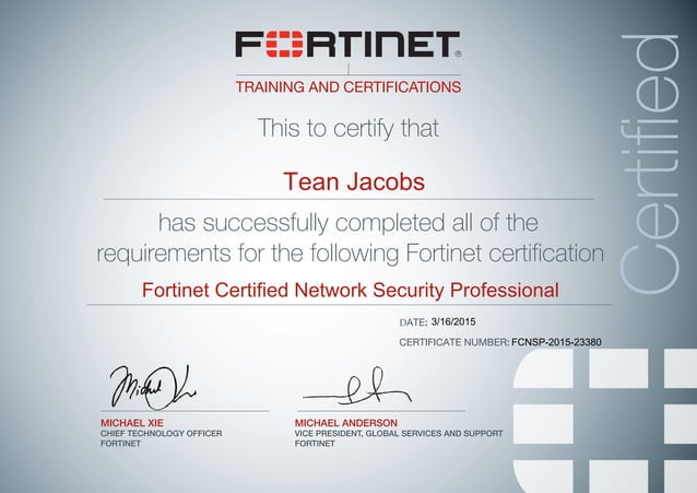 FCNSP - Fortinet Certified Network Security Professional | PDF