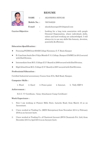 Akanksha Resume | PDF