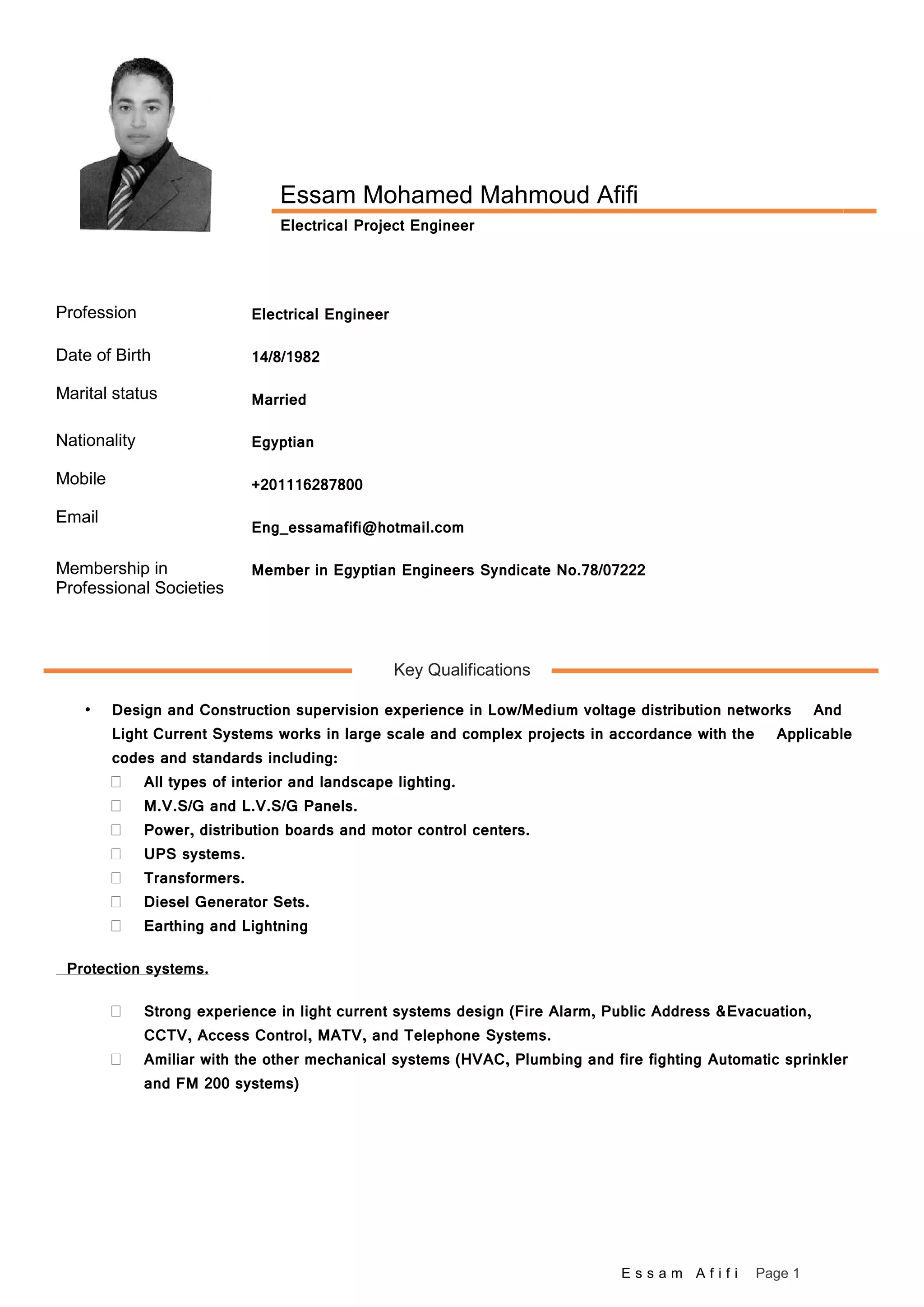 Essam Afifi CV 19-10-015 | PDF