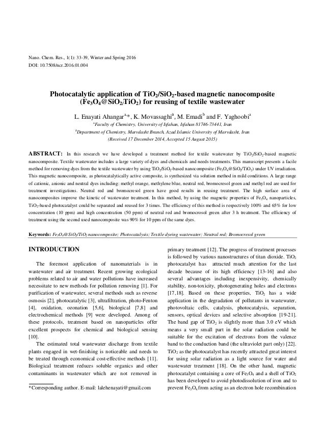 Photocatalytic application of TiO2/SiO2-based magnetic nanocomposite