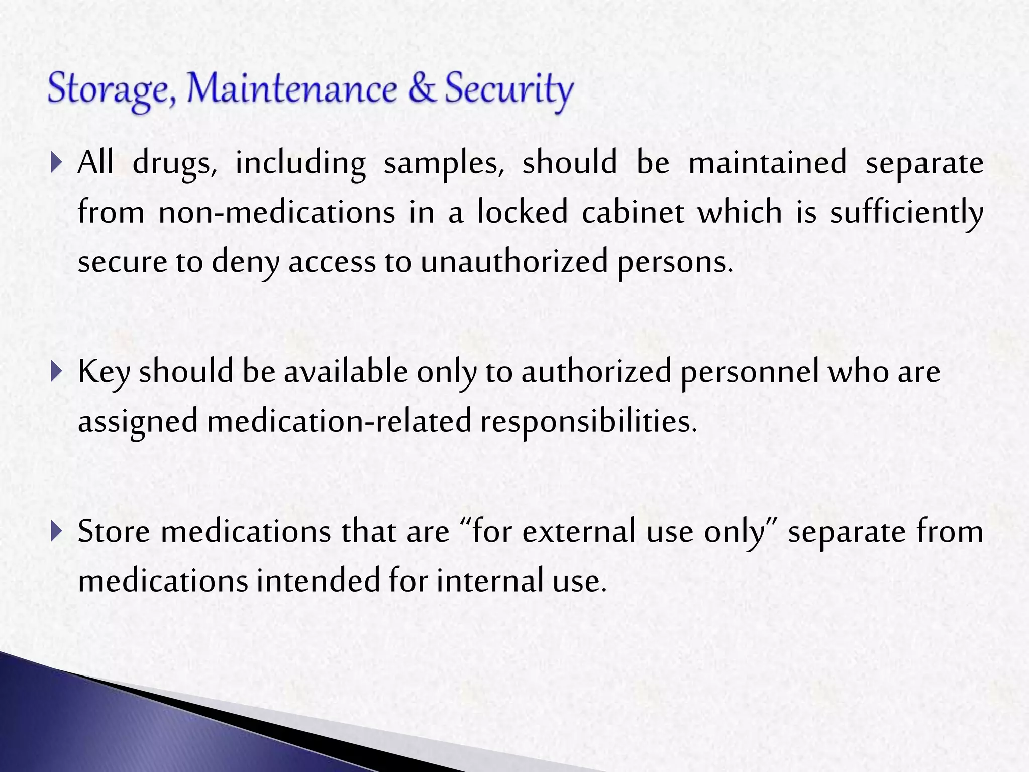 Drug Storage & Maintenance | PPTX