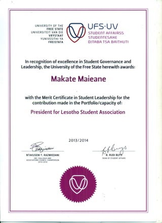 LSA Presidency Certificate | PDF