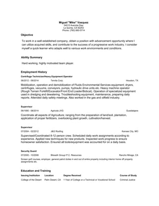 Mike 1 Resume | PDF