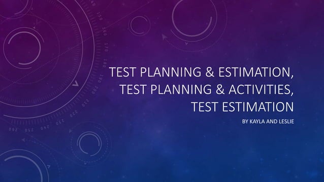 Test planning & estimation | PPTX | Computer Software and Applications ...