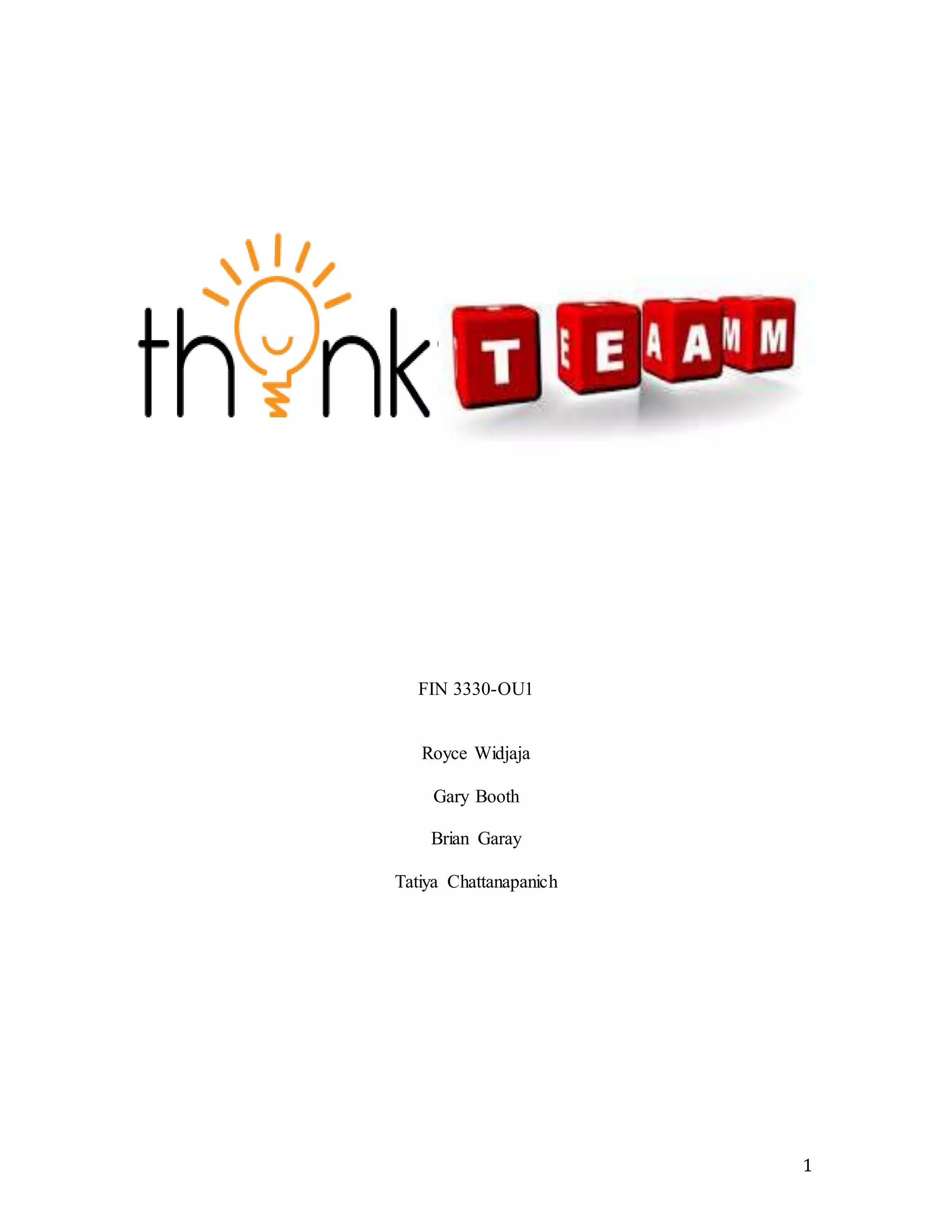 Case 1 Final PFP | DOCX | Business Accounting & Finance | Business