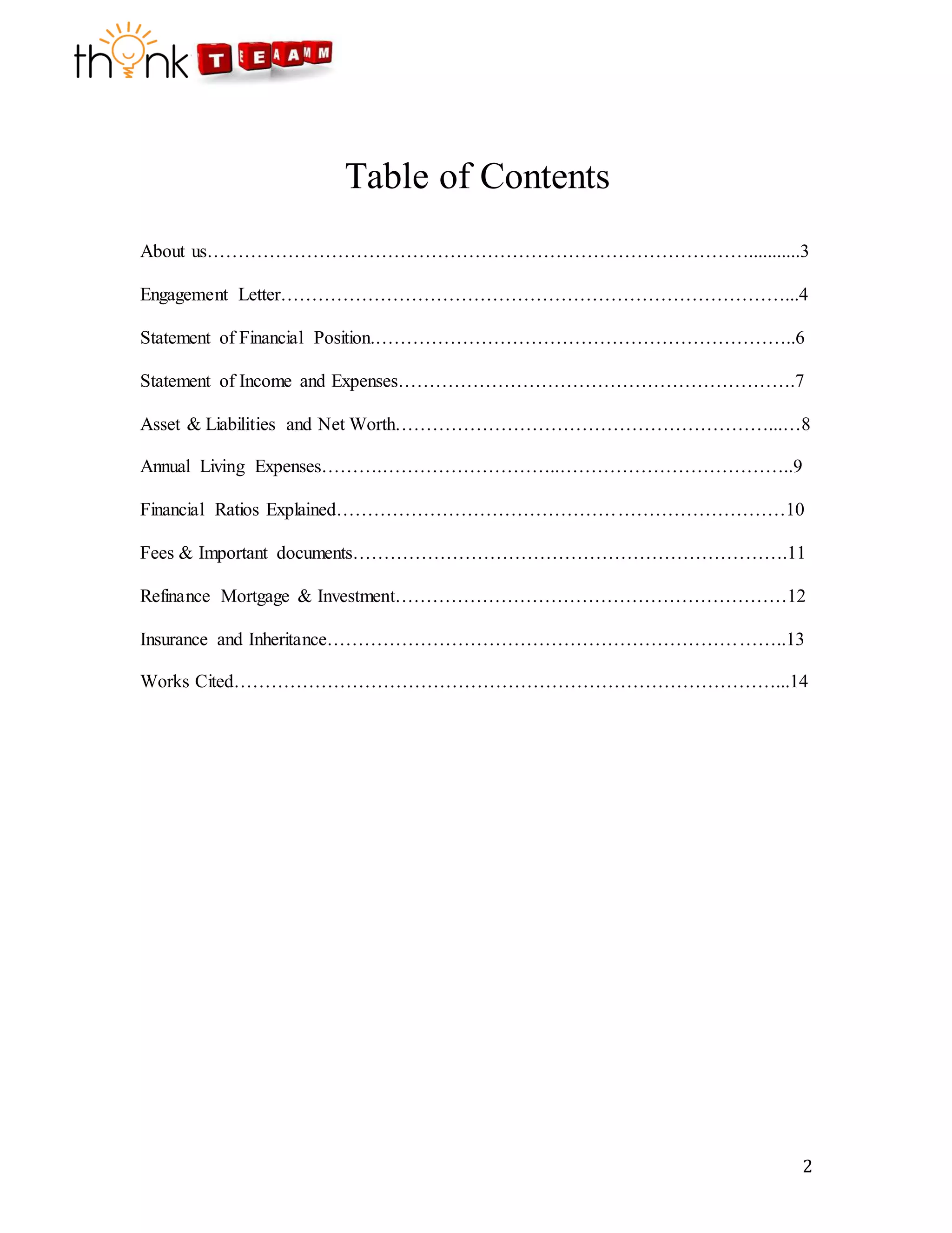 Case 1 Final PFP | DOCX | Business Accounting & Finance | Business