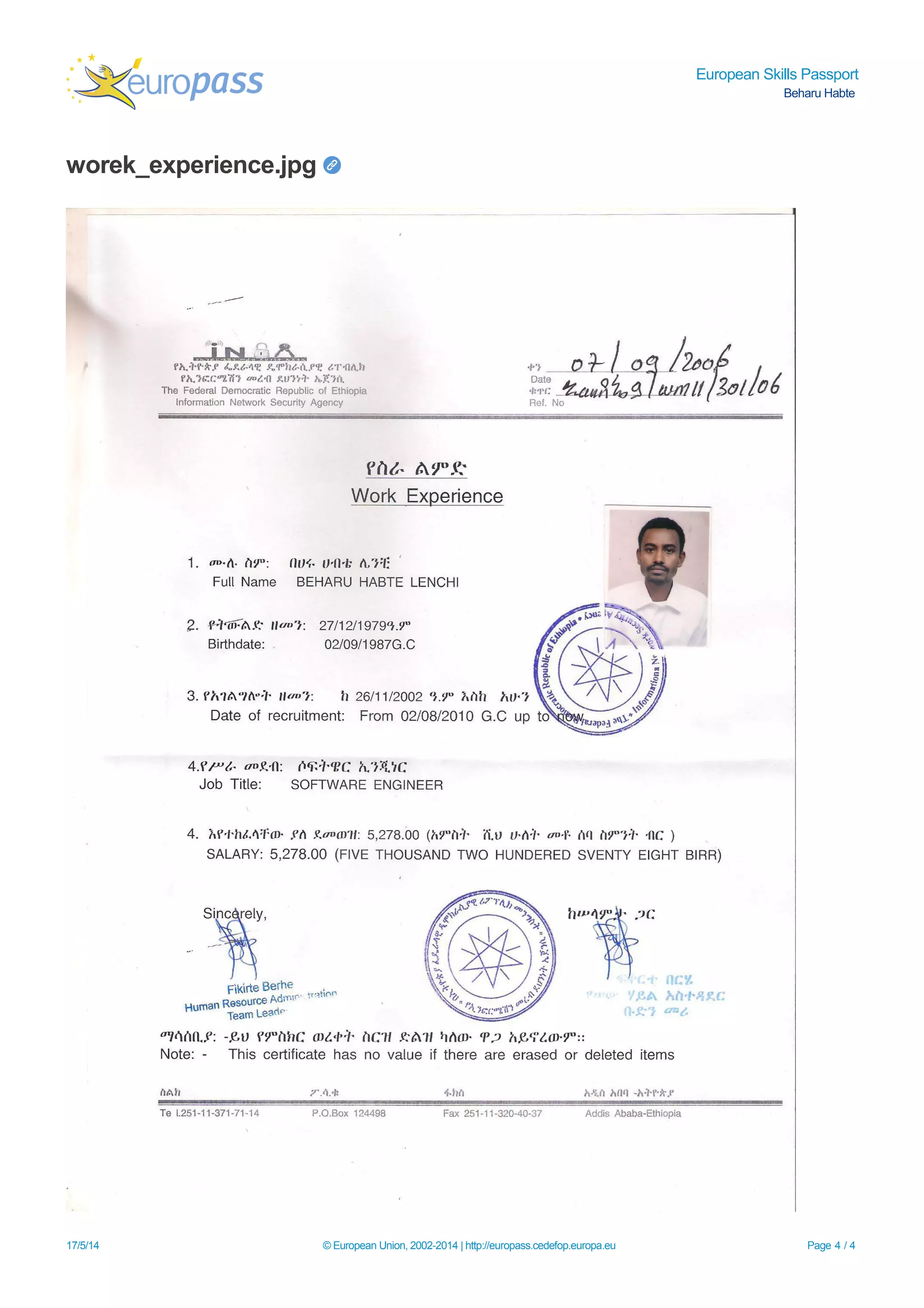 Europass Cv New Pdf
