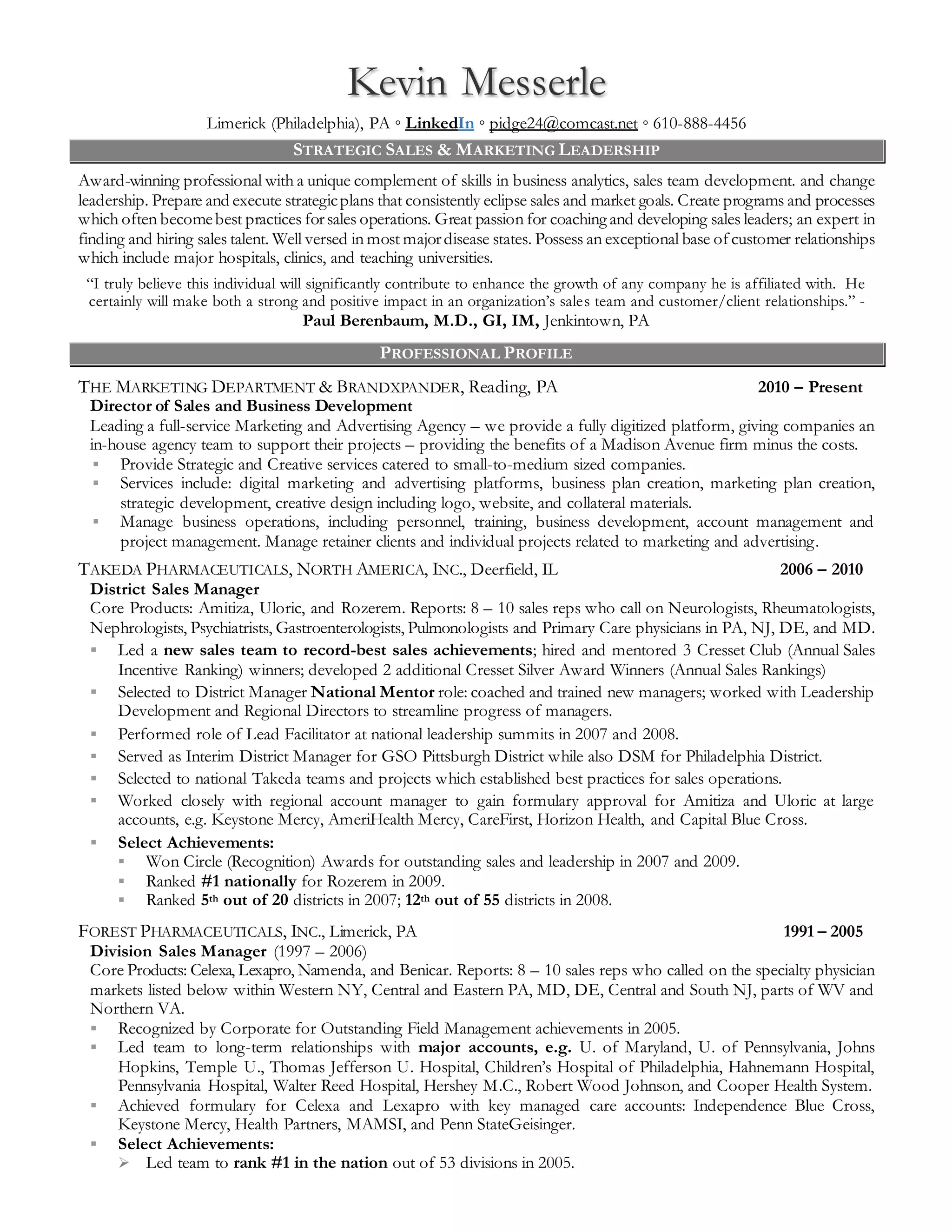 Messerle Kevin Resume 2016 | DOCX
