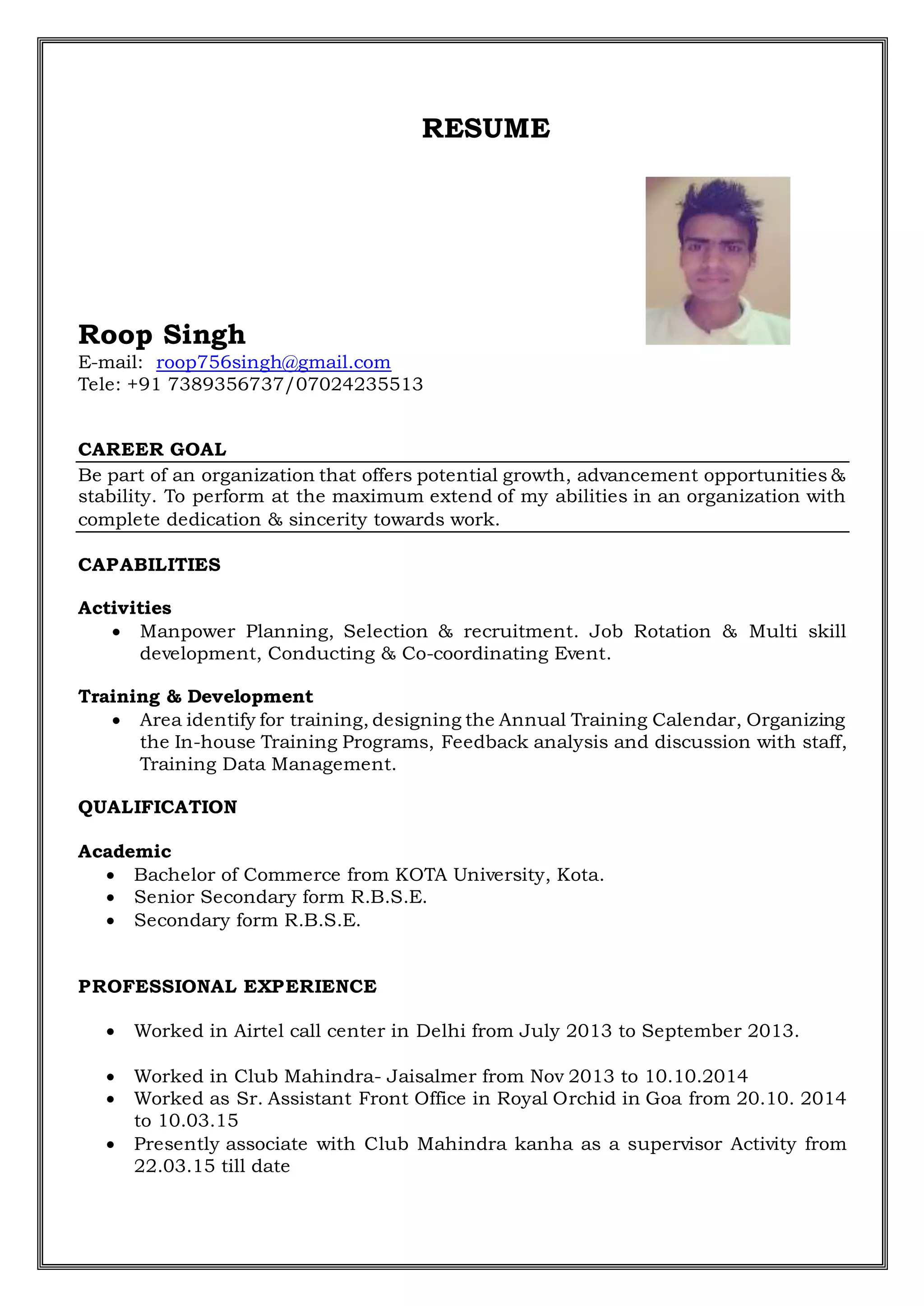 Roop_singh_Resume (1) | PDF