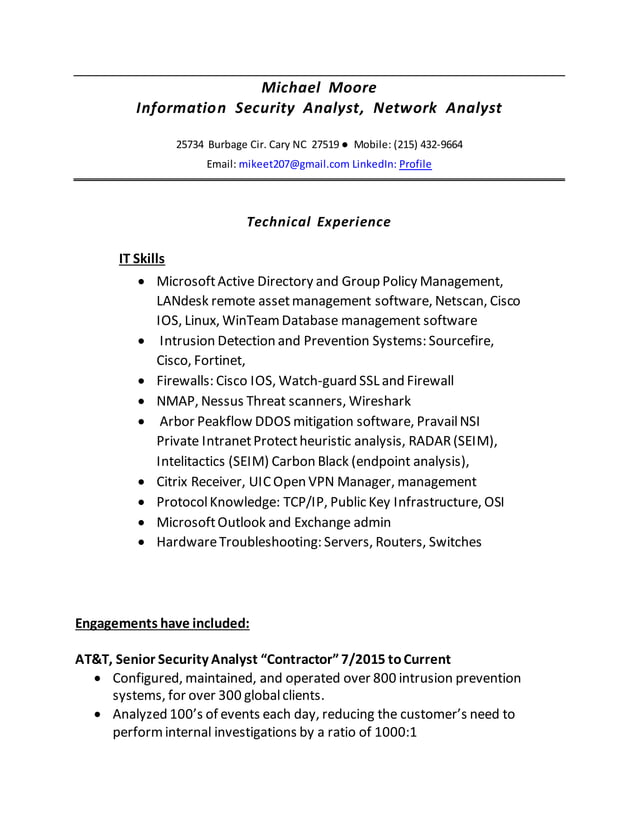 resume IT security | PDF