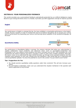amcat report card | PDF